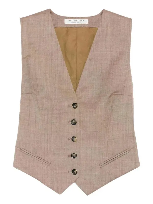 Philosophy Di Lorenzo Serafini Button-fastening Waistcoat - Brown