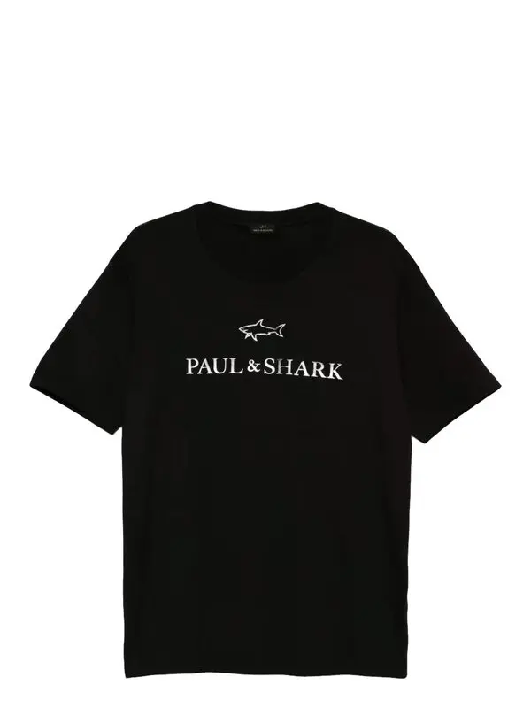 Paul & Shark Logo-detailed Cotton T-shirt - Black