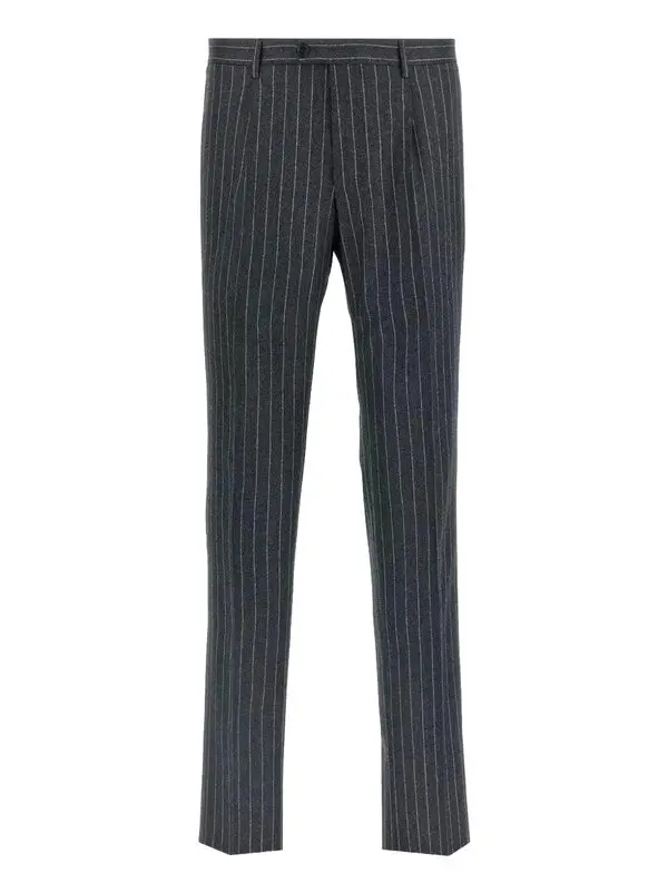 Tagliatore Pinstripe-pattern Wool Suit - Grey