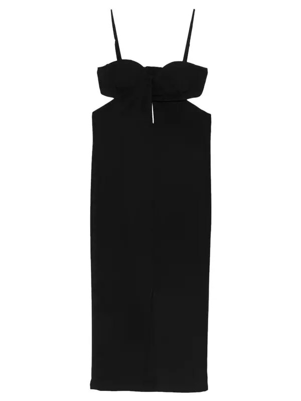 Patrizia Pepe Cut-out Twist-front Dress - Black