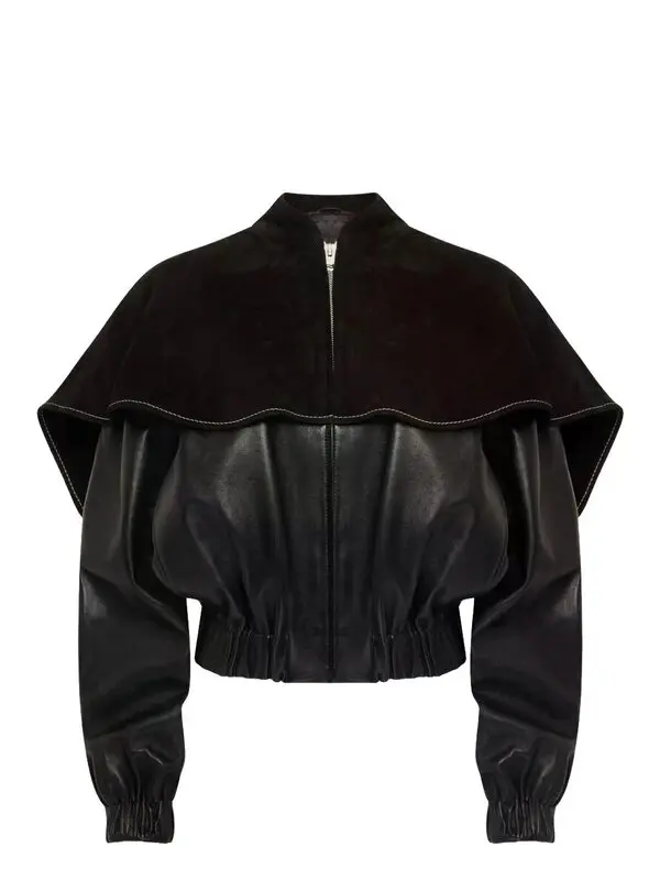 JW Anderson Oversized-collar Leather Jacket - Black