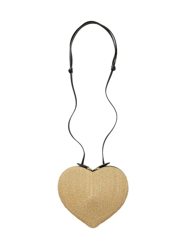 Alaïa Le Coeur Raffia Shoulder Bag - Neutrals