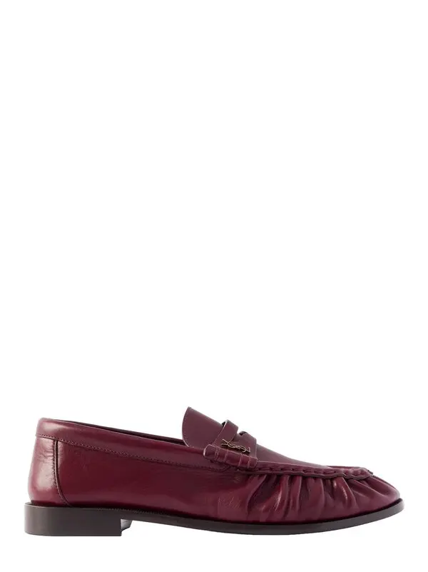 Saint Laurent Le Loafer Leather Loafers - Red