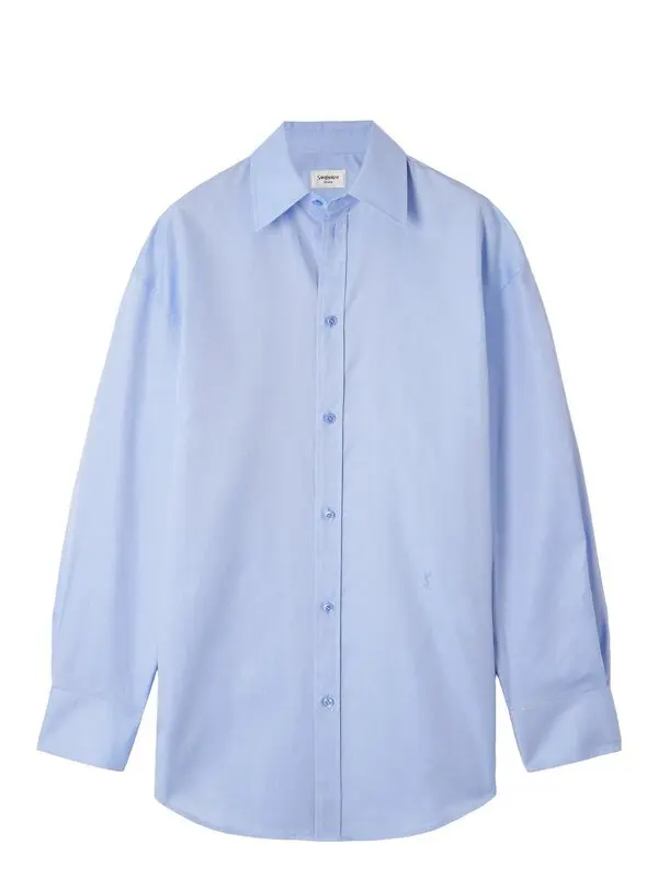 Saint Laurent Oversized Cotton Oxford Shirt - Blue