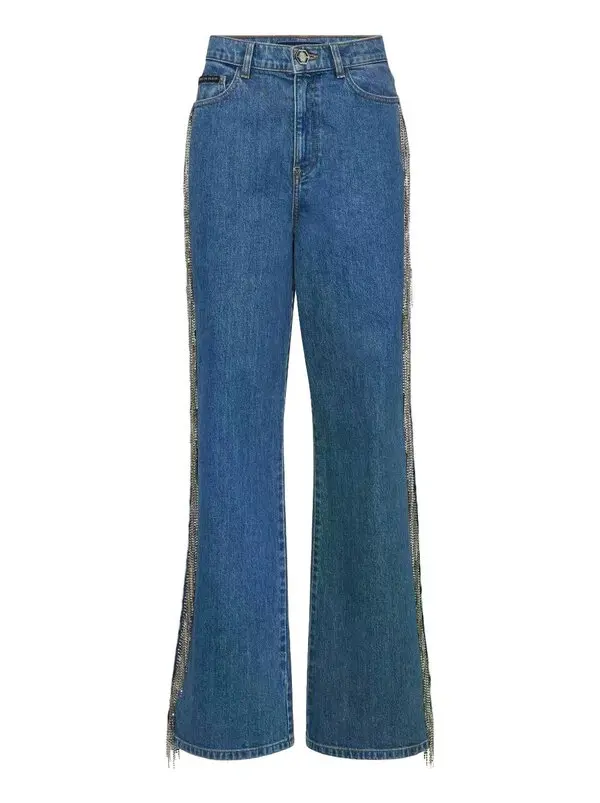 Philipp Plein Skater Fit Crystal Jeans - Blue
