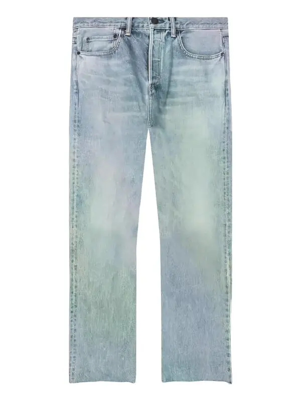 John Elliott Caribou Frayed Bootcut Jeans - Blue