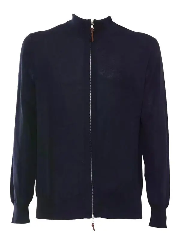BALLANTYNE Zip-fastening Cotton Cardigan - Blue