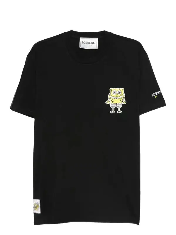 Iceberg X Spongebob Squarepants Cartoon-print T-shirt - Black