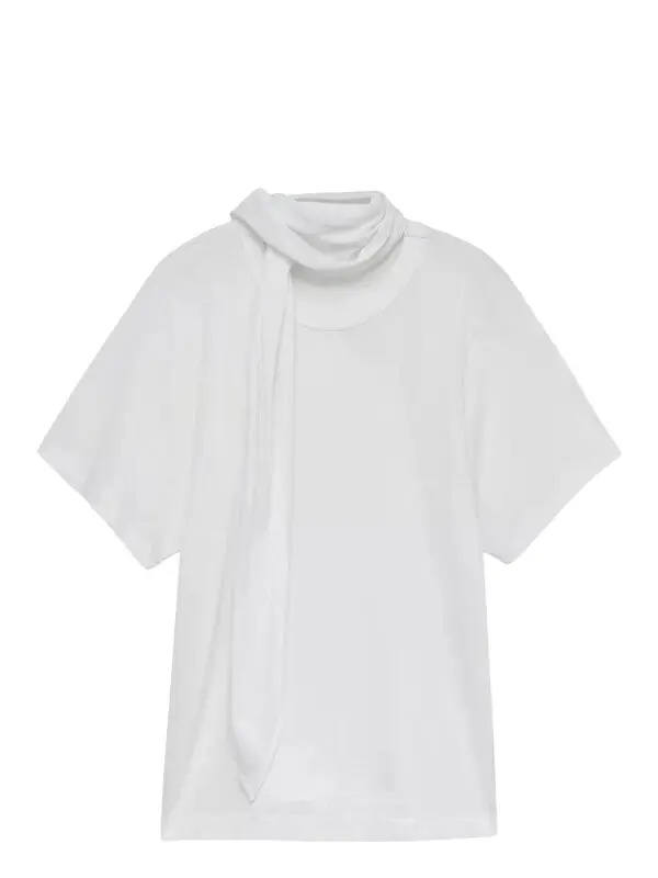 Bite Studios Short-sleeve T-shirt With Tie Neck - White