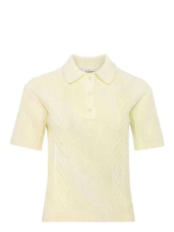 JW Anderson Cable-knit Polo Top - Neutrals
