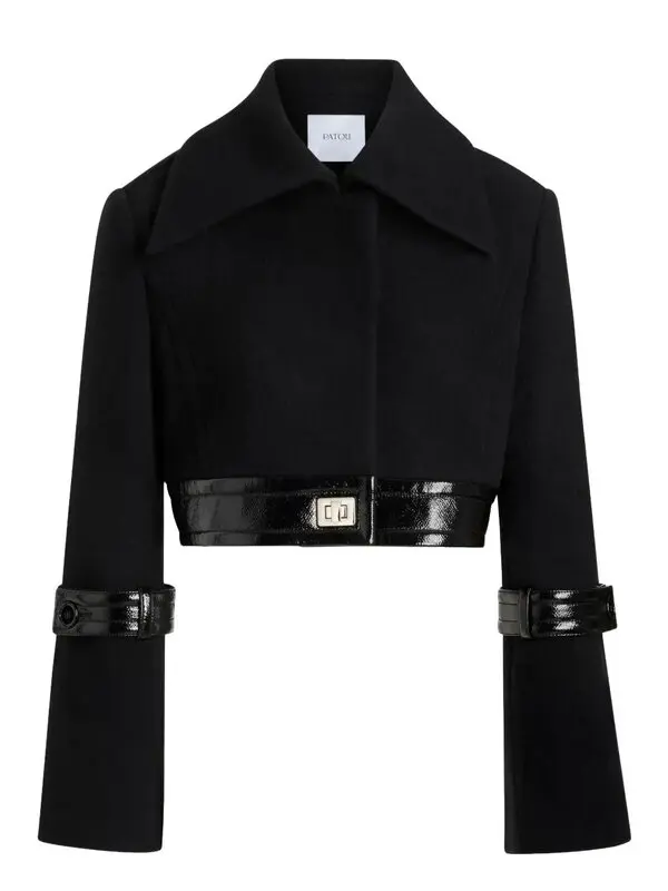 PATOU Patent-trimmed Wool Jacket - Black