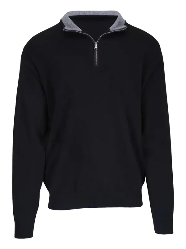 Peter Millar Contrasting-collar Jumper - Black