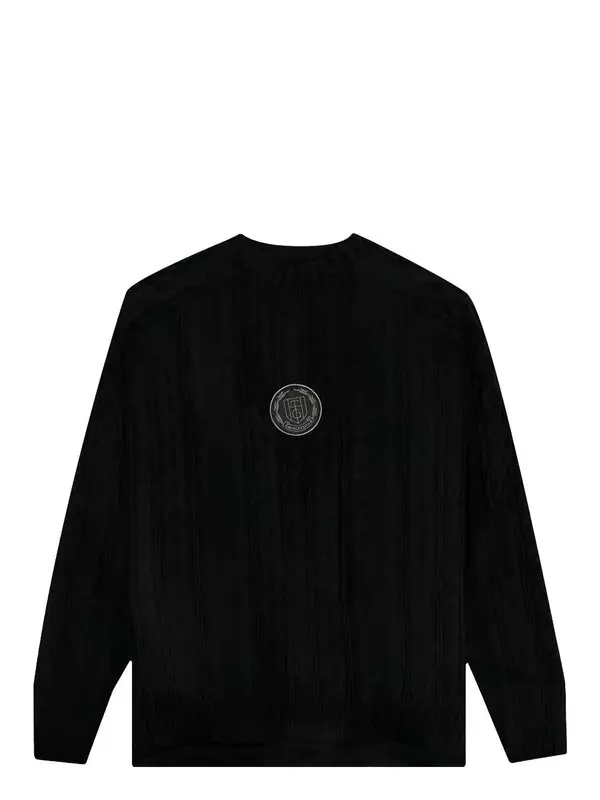 HONOR THE GIFT Cable-knit Sweater With Logo Patch - Black