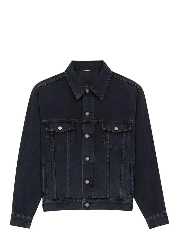 Saint Laurent Trucker Jacket In Denim - Black