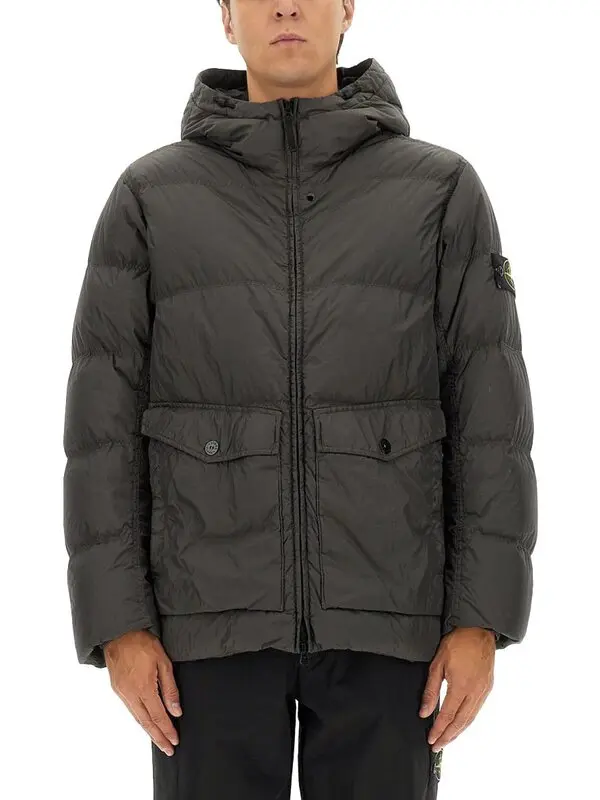 Stone Island Crinkle Reps Ny Down Jacket - Grey