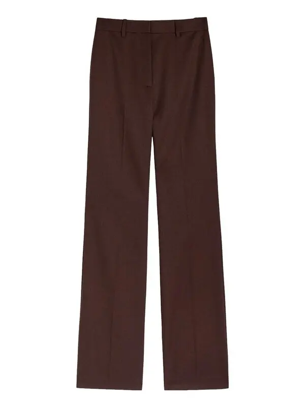 NILI LOTAN Straight-leg Wool Trousers - Brown