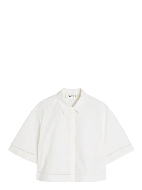 RÓHE Embroidered Cotton-poplin Shirt - White