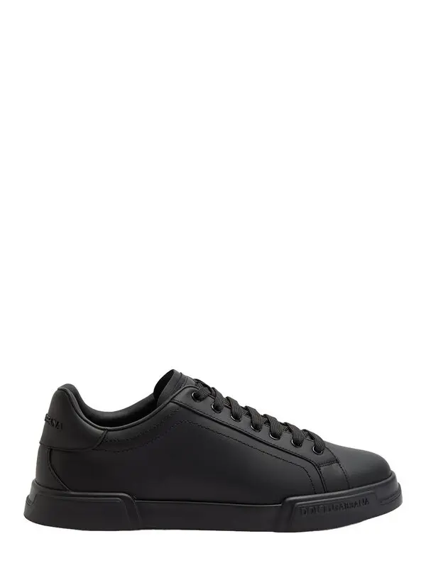 Dolce & Gabbana Portofino Leather Sneakers - Black