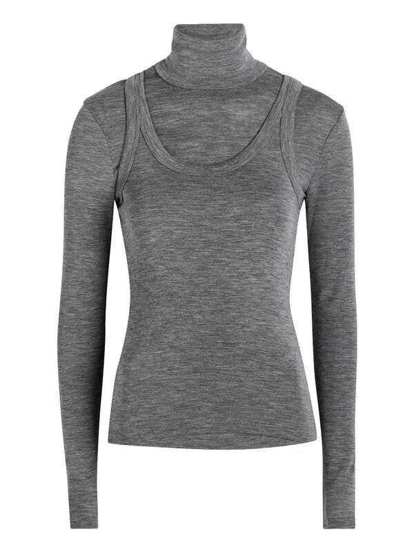 RÓHE Layered Wool Top - Grey