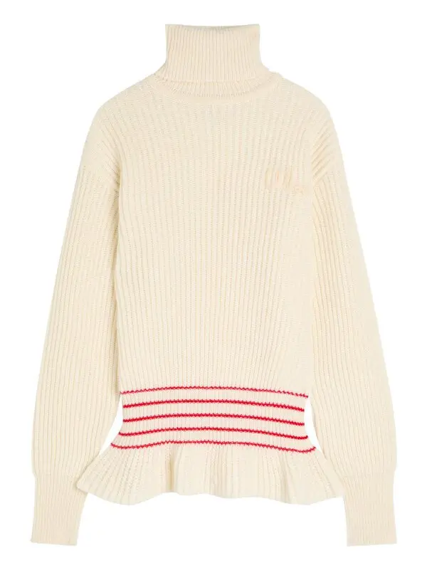 Chloé Striped Wool-blend Jumper - Ivory