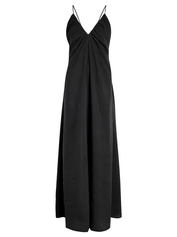 RÓHE Textured Silk Maxi Dress - Black