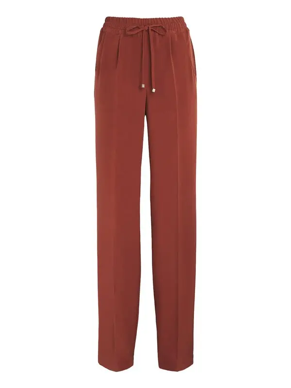 Kiton Stretch-silk Pleated Trousers - Red
