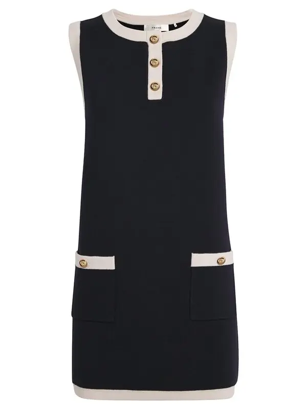 FRAME Wool-blend Mini Dress - Navy