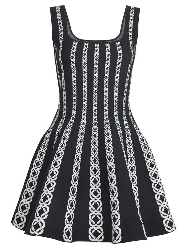 Maje Monogram-jacquard Mini Dress - White