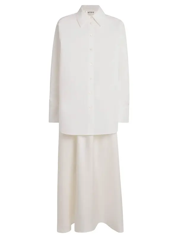 RÓHE Cotton-silk Midi Shirt Dress - White