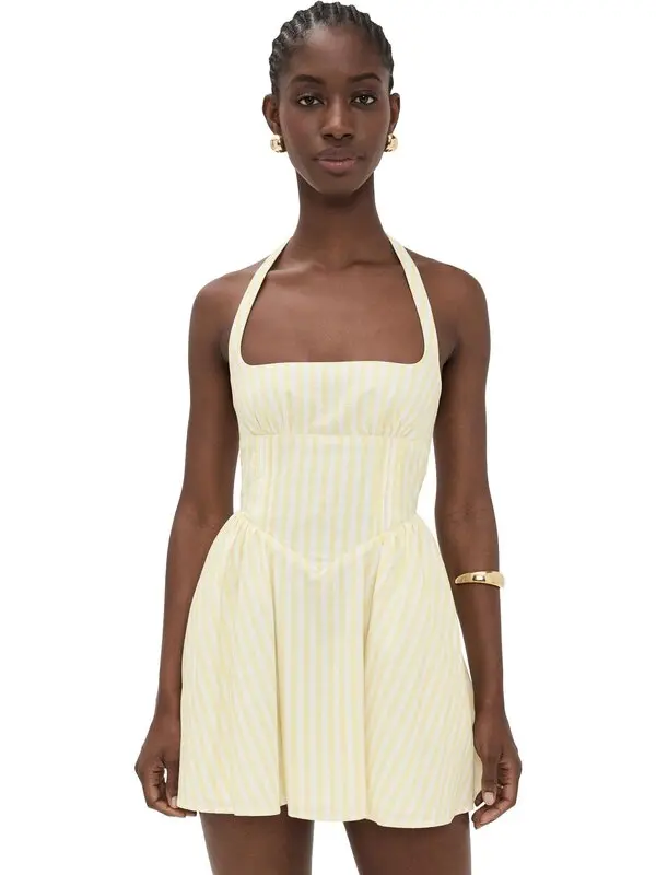 SEVEN WONDERS Calianna Mini Dress - Lemon Stripe
