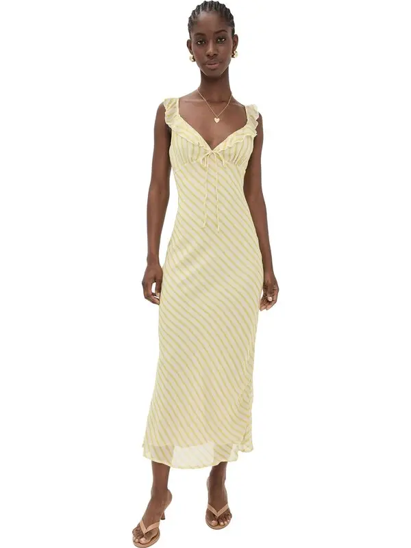 BAILEY ROSE Striped Maxi Dress - Lime