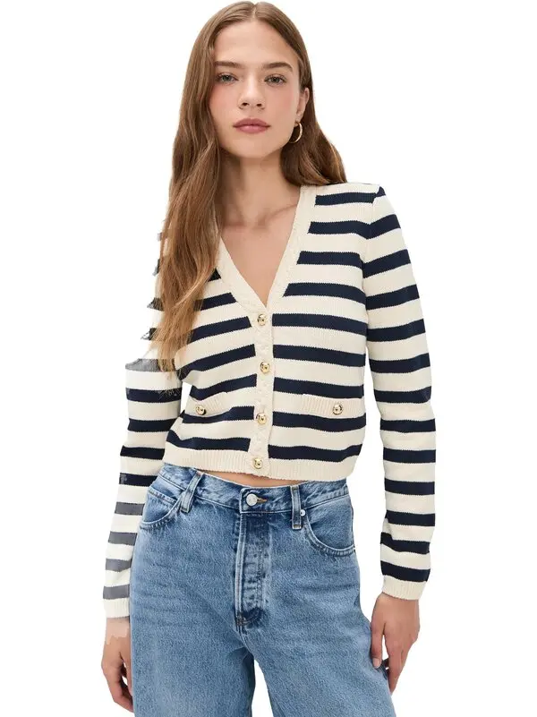 FRAME The Harbor Cardigan - Navy Multi