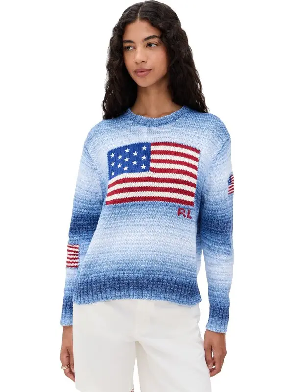 Ralph Lauren Cotton Ombre Flag Sweater - Blue