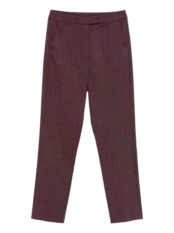 Patrizia Pepe Checked Trousers - Purple
