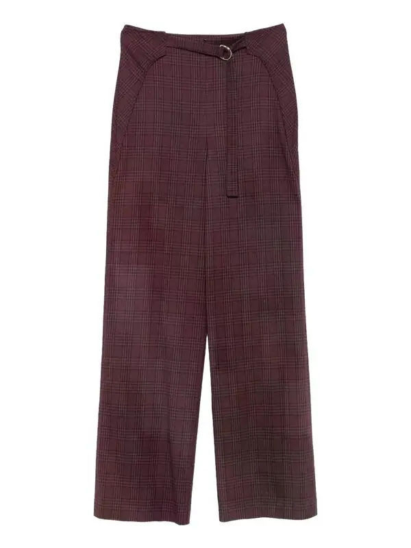 Patrizia Pepe Checked Belted Trousers - Purple