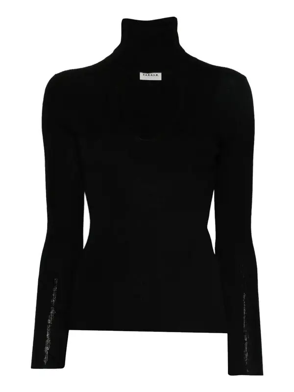 P.a.r.o.s.h Cut-out Wool Sweater - Black