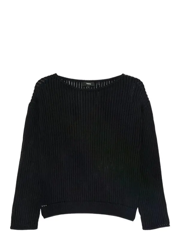 Theory Boat-neck Ribbed Sweater - Blue