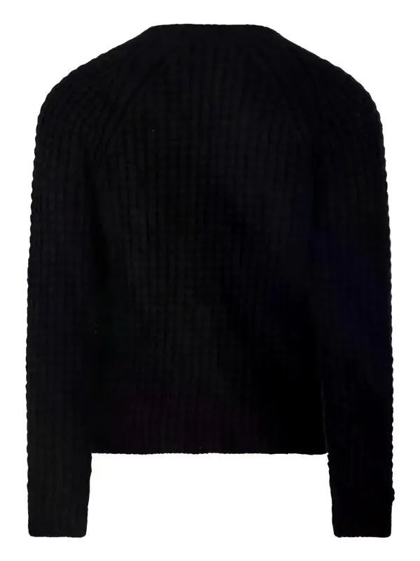 ROBERTO COLLINA Waffle-knit Button Cardigan - Black