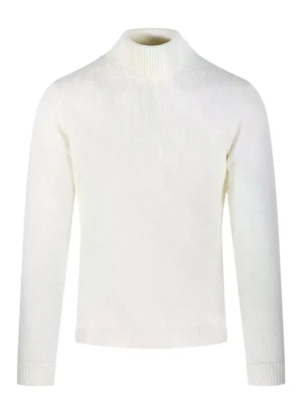 ROBERTO COLLINA Turtleneck Wool Sweater - White