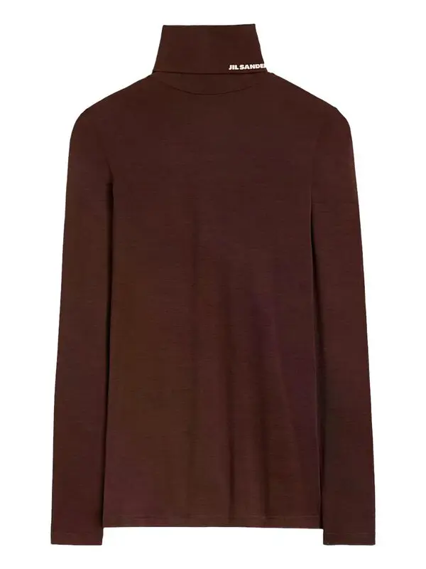 JIL SANDER Roll-neck T-shirt - Brown