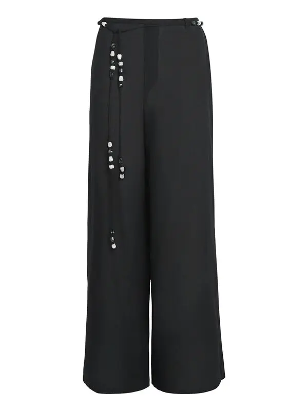 Sir The Label Cotton Wide-leg Azura Trousers - Black