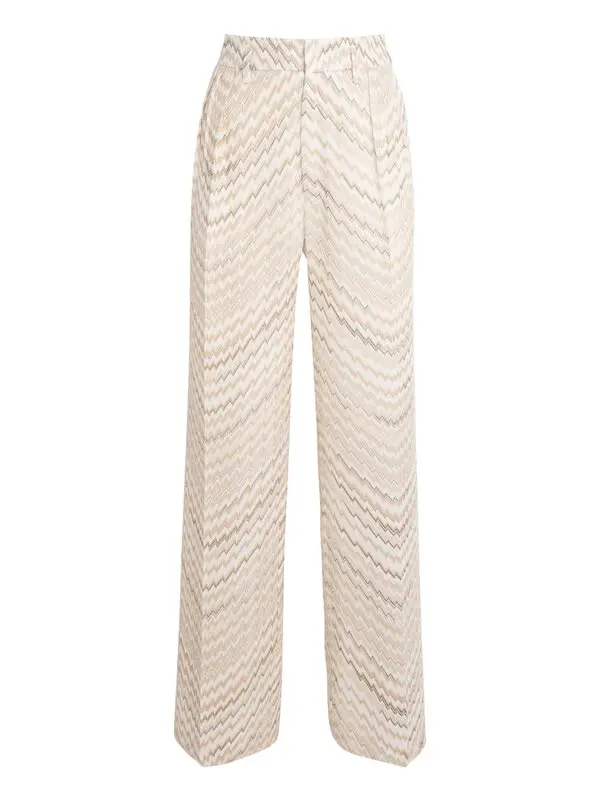 Missoni Zigzag Wide-leg Trousers - White