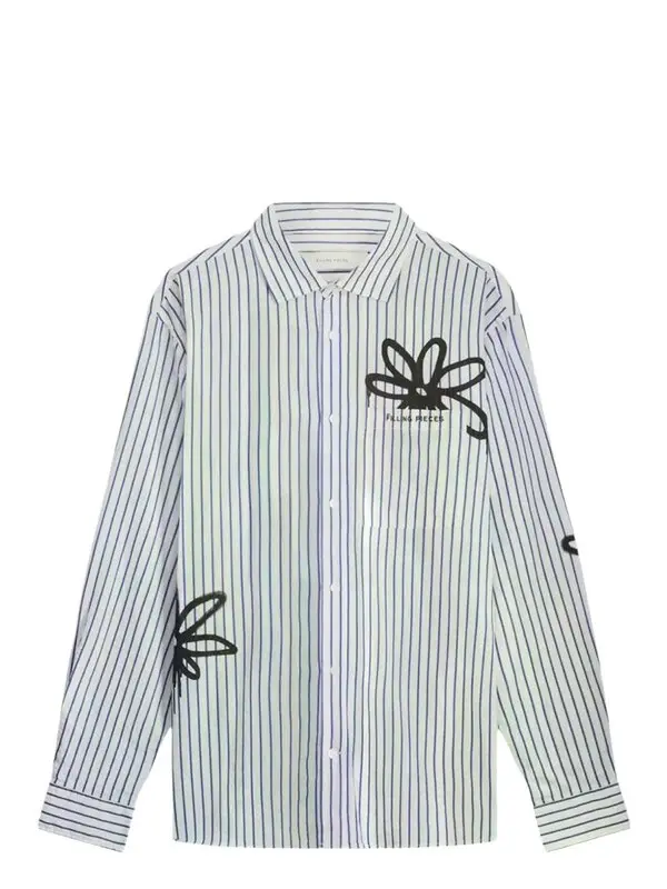 Filling Pieces Striped Floral Shirt - White