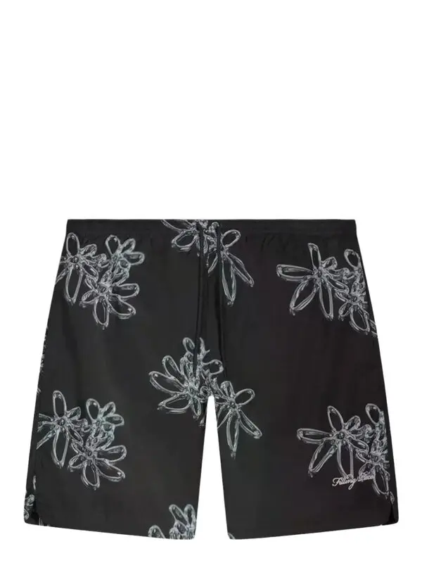 Filling Pieces Chrome Flower Swim Shorts - Black