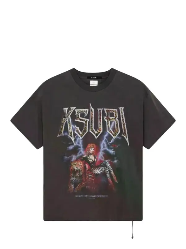 Ksubi Kingdom Ekcess Ss Graphic-print Crew-neck T-shirt - Black