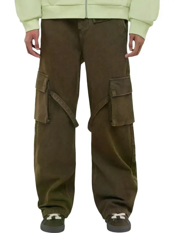 FLANEUR Cotton Cargo Trousers - Brown
