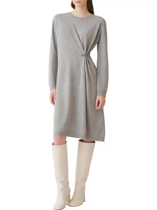 Fabiana Filippi Knotted Detail Knit Dress - Grey