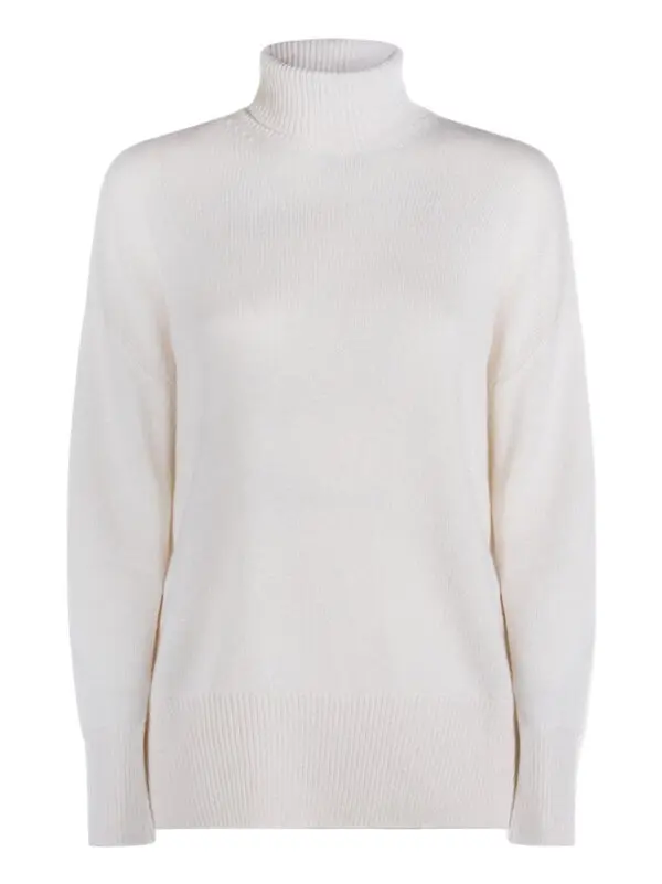 Brunello Cucinelli Ribbed Turtleneck Sweater - White