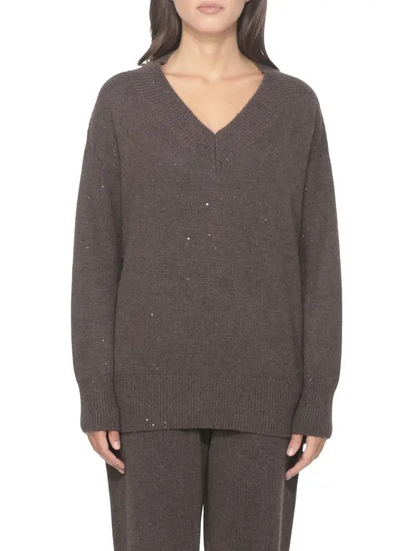 Brunello Cucinelli V-neck Sweater - Brown