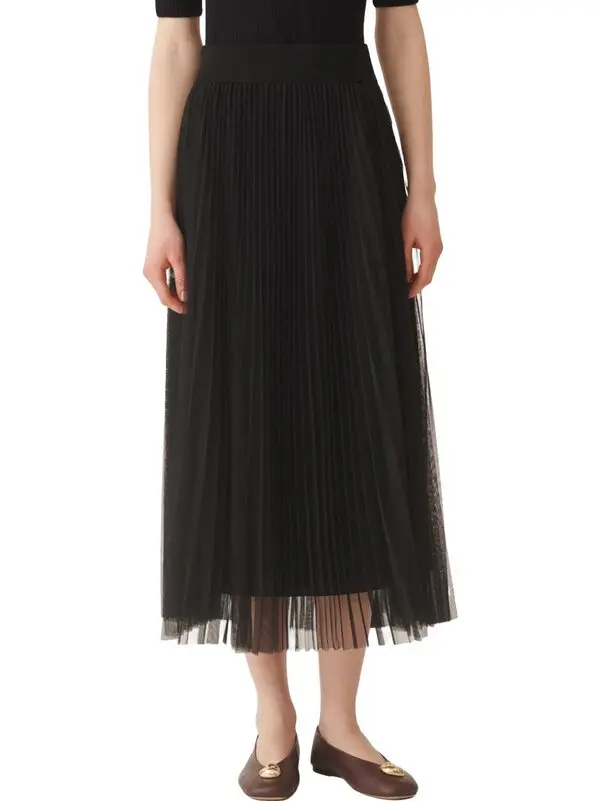 Fabiana Filippi Pleated Midi Skirt - Black